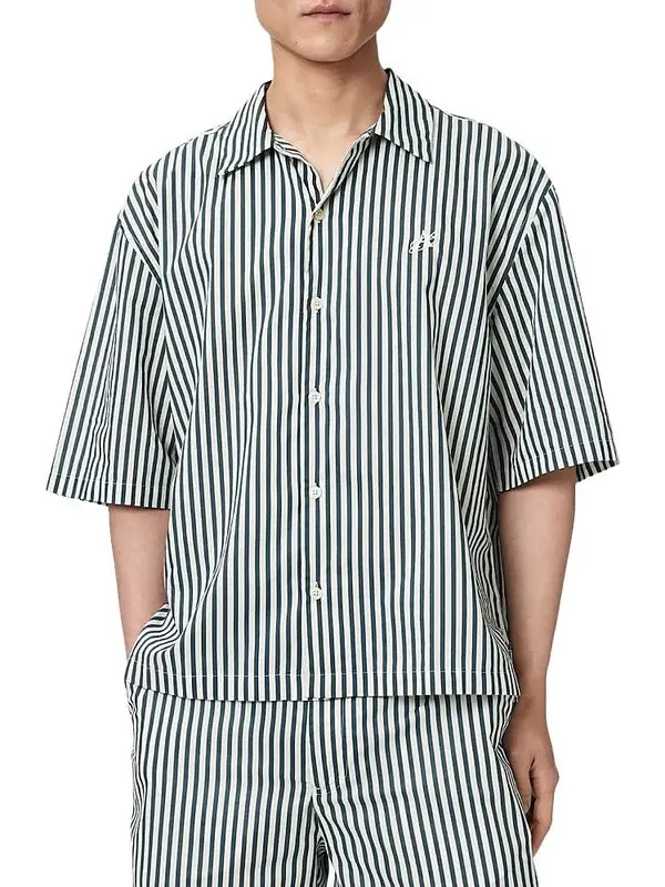 ALLSAINTS Chopin Short Sleeve Shirt - Blue/white
