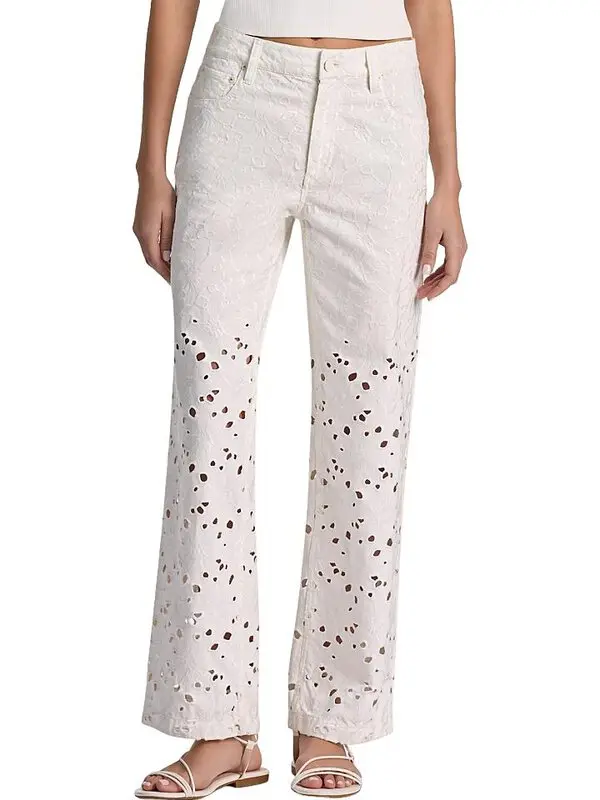 Alice + Olivia Chic High Rise Ankle Jeans - Off White