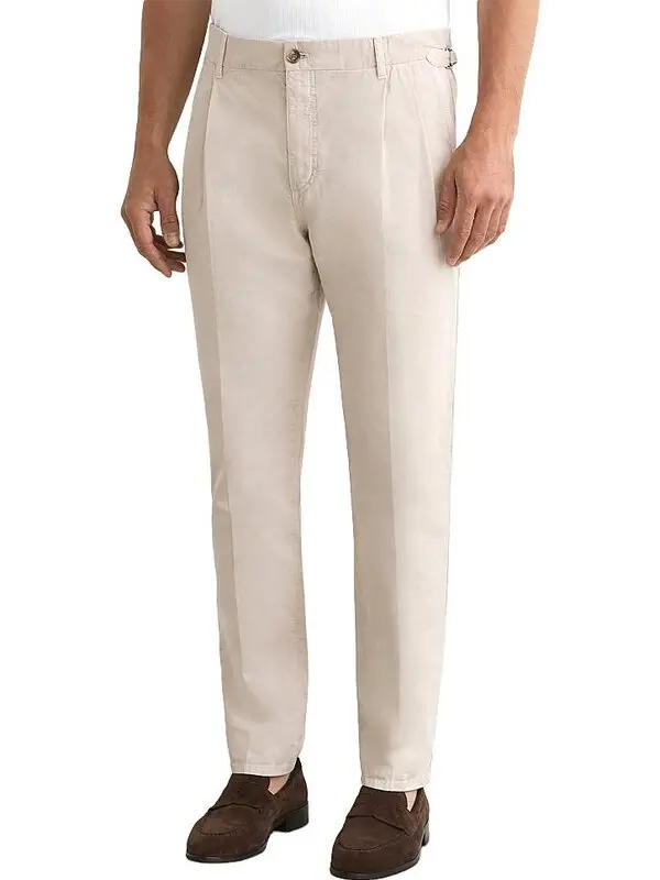 REISS Pablo Side Adjuster Trousers - Stone