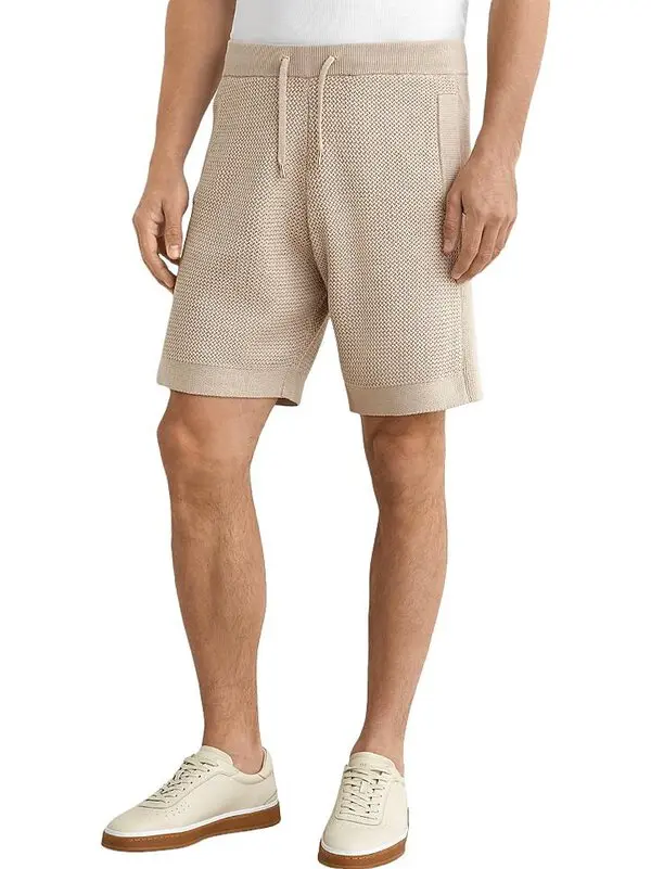 REISS Vigo Knit Shorts - Stone