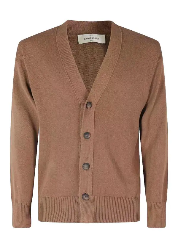 GRAN SASSO Fine-knit Button-up Cardigan - Brown