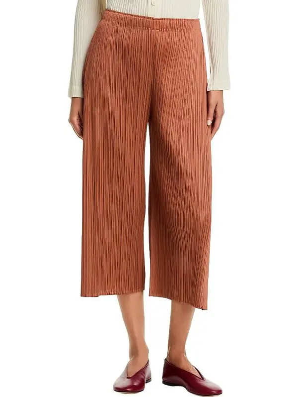 Issey Miyake Monthly Colors March Cropped Pleated Pants - Brown