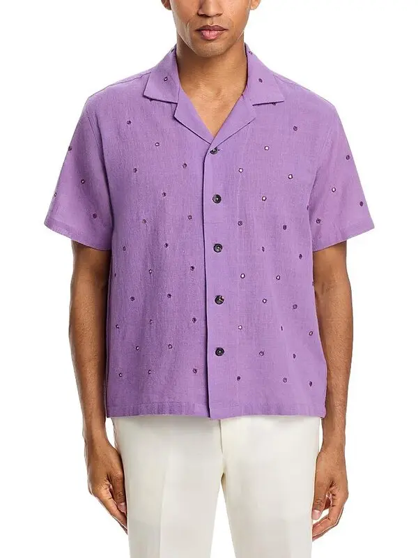 KARTIK RESEARCH Embellished Camp Shirt - Purple