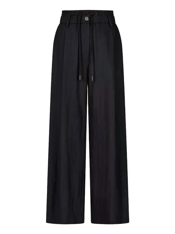 STUDIO TOMBOY Navy Wide Leg Drawstring Trousers - Blue