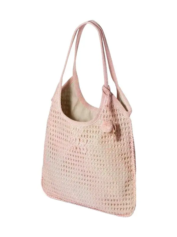 Miu Miu Ivy Raffia Crochet Bag - Pink