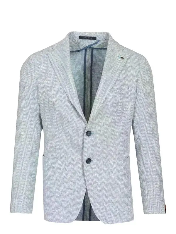 Tagliatore Montecarlo Herringbone Blazer - Blue