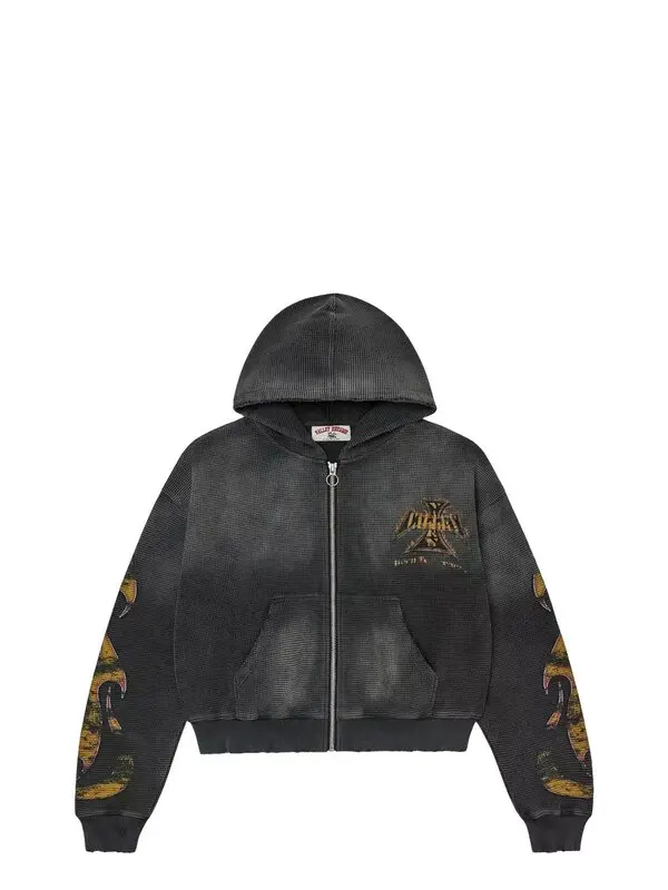 VALE FOREVER Reborn Waffle-knit Hoodie - Grey