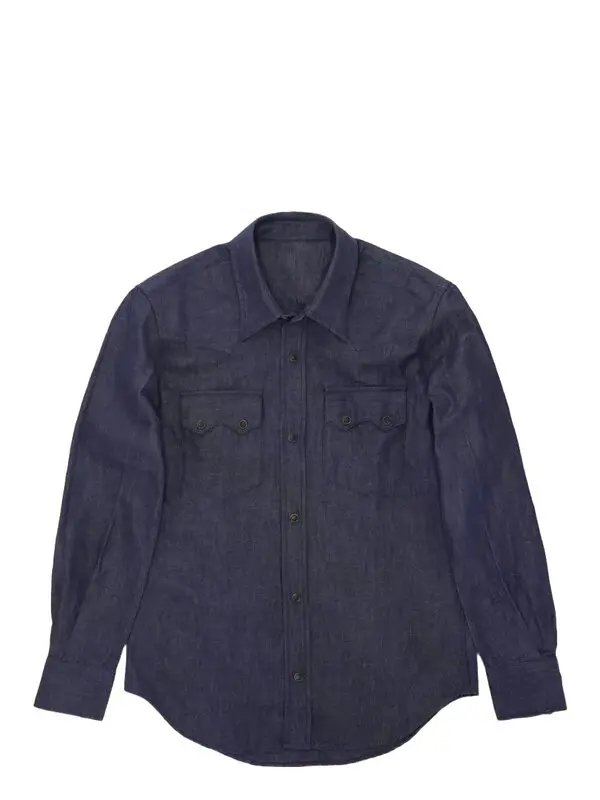 FORTELA Smith Heavy-chambray Shirt - Blue