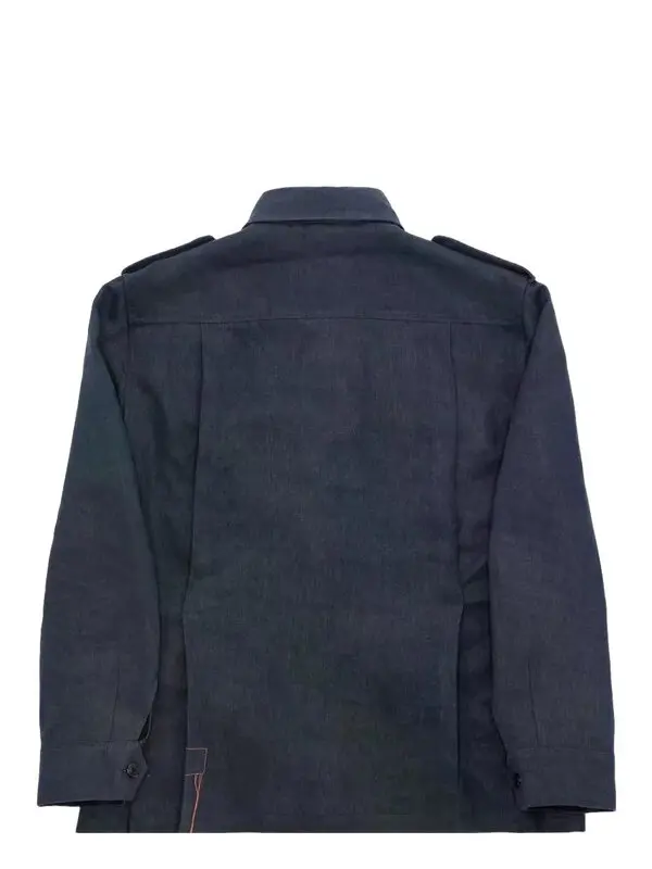 FORTELA Owen Linen Safari Shirt Jacket - Blue