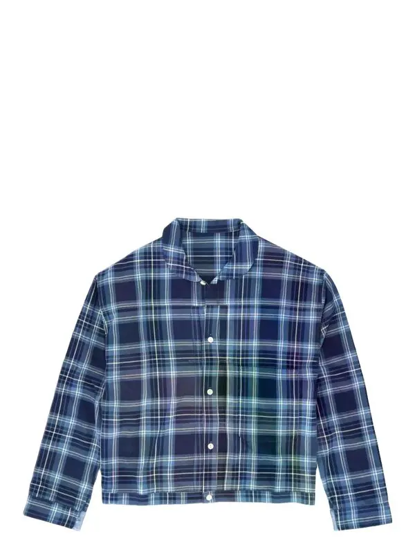 FORTELA Peter Checkered Cotton Shirt Jacket - Blue