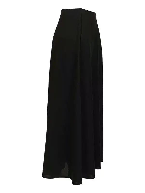 Max Mara Virgin Wool Pleated Skirt - Black