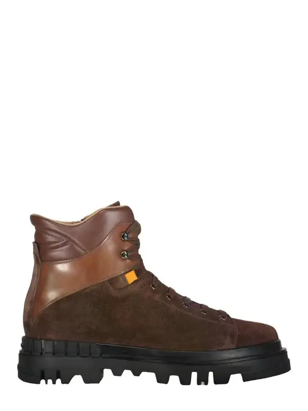 Santoni Panelled Boots - Brown