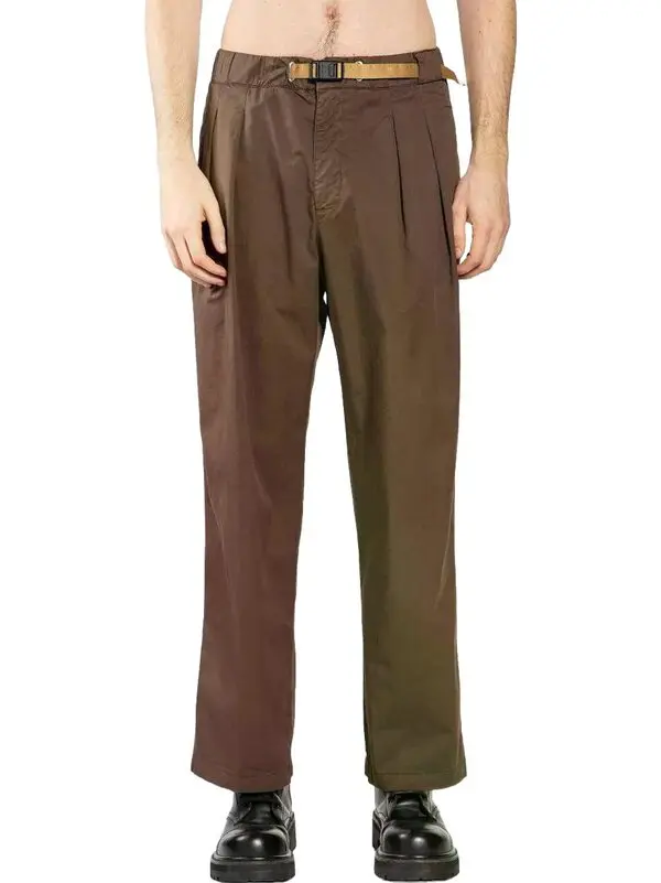 WHITE SAND Belted Pleated Trousers - Brown