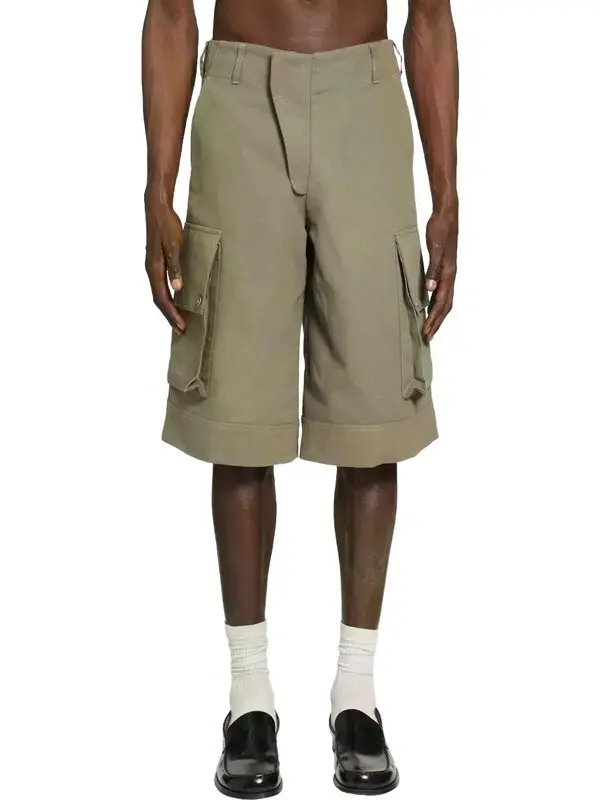 BRYAN JIMENEZ Beige Cotton Cargo Shorts - Neutrals