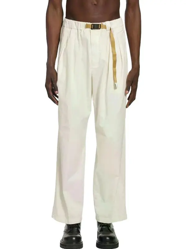 WHITE SAND Belted Wide-leg Trousers - Neutrals