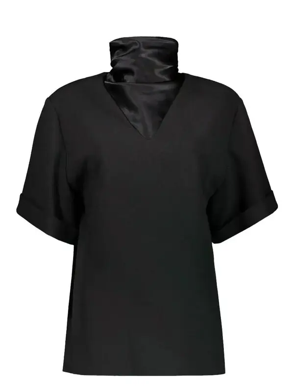 ELLERY Draped Neck Blouse - Black