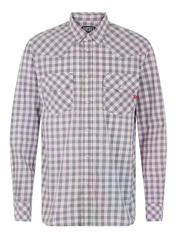DIESEL® Checked Long-sleeve Shirt - Grey