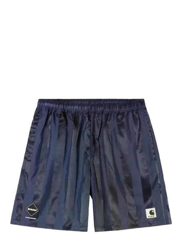 Carhartt Work In Progress X F.c. Real Bristol Striped Satin Track Shorts - Blue