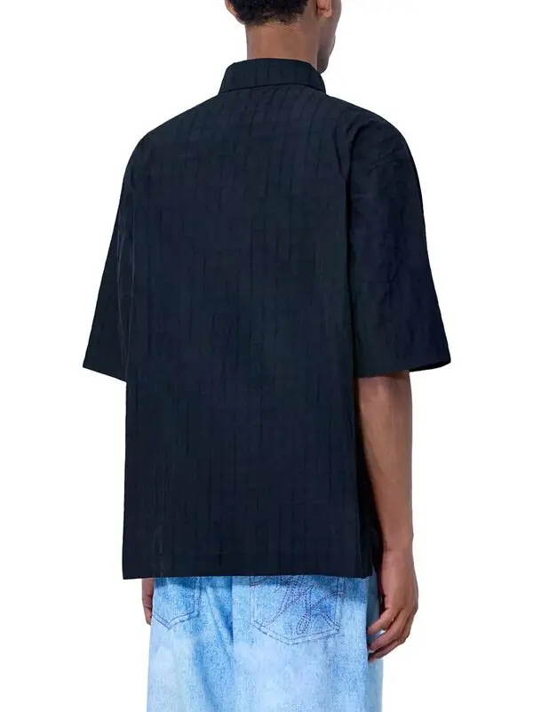 METALWOOD STUDIO Snap Textured Polo Shirt - Black