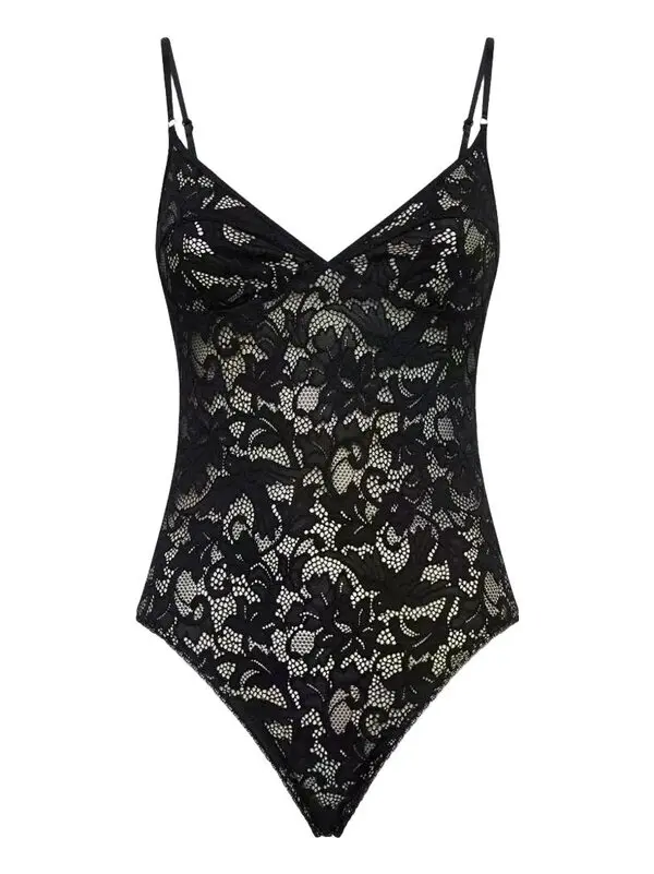 Zimmermann Lace-embroidered V-neck Bodysuit - Black