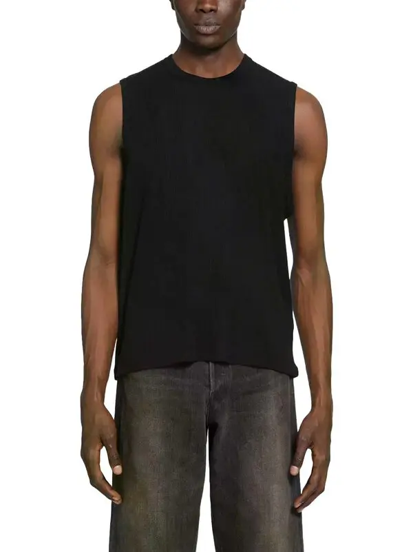 STEIN Wool Ribbed Knit Tank Top - Black