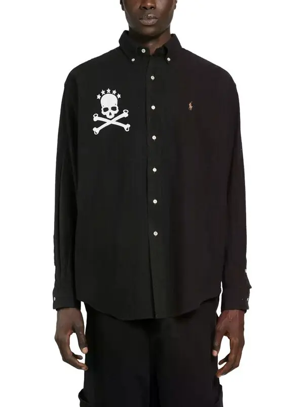 MASSIMO SABBADIN Skull-print Broby Shirt - Black