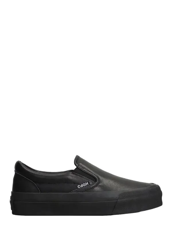 Comme Des Garçons Steer Slip-on Leather Sneakers - Black