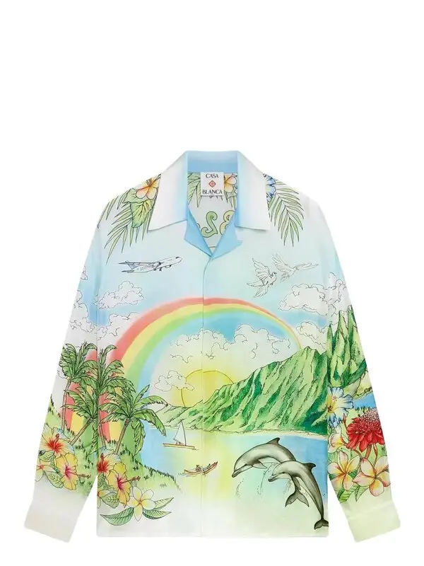 Casablanca Aloha Long-sleeves Shirt - Blue