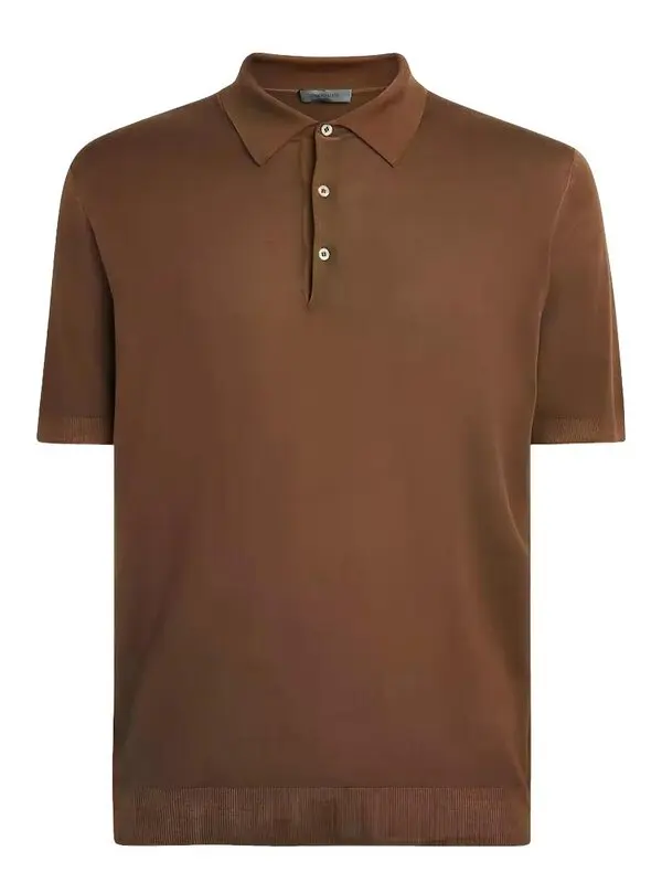 Corneliani Fine-knit Short-sleeve Polo Shirt - Brown
