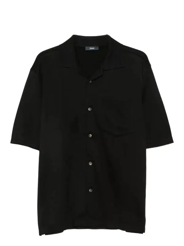 Herno Short-sleeve Camp-collar Shirt - Black
