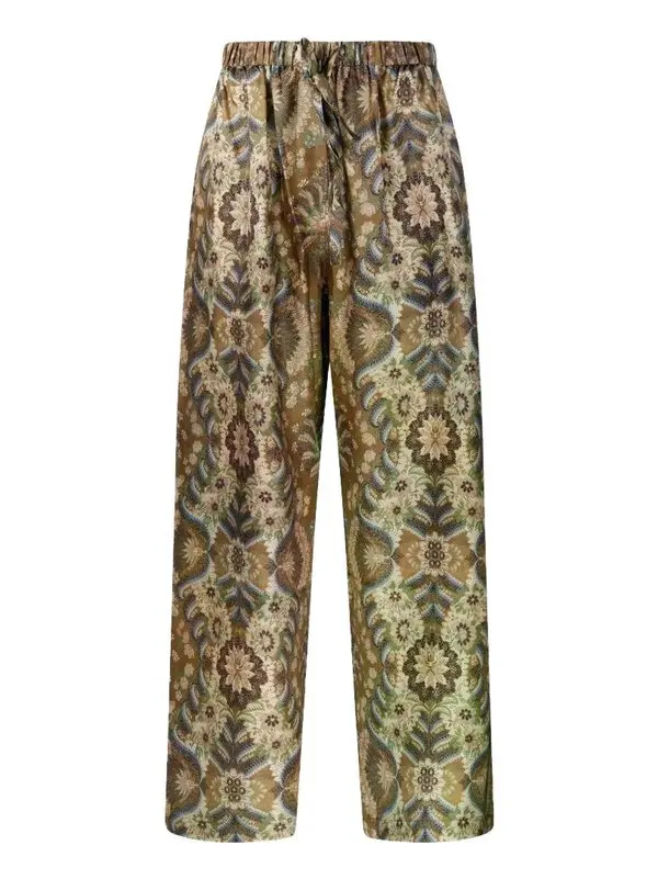 INTO THE EAST Floral Print Drawstring Trousers - Neutrals