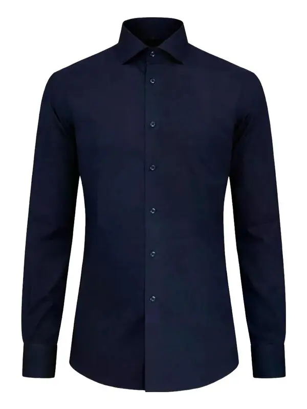 FRANZESE COLLECTION Pointed-collar Long-sleeves Shirt - Blue