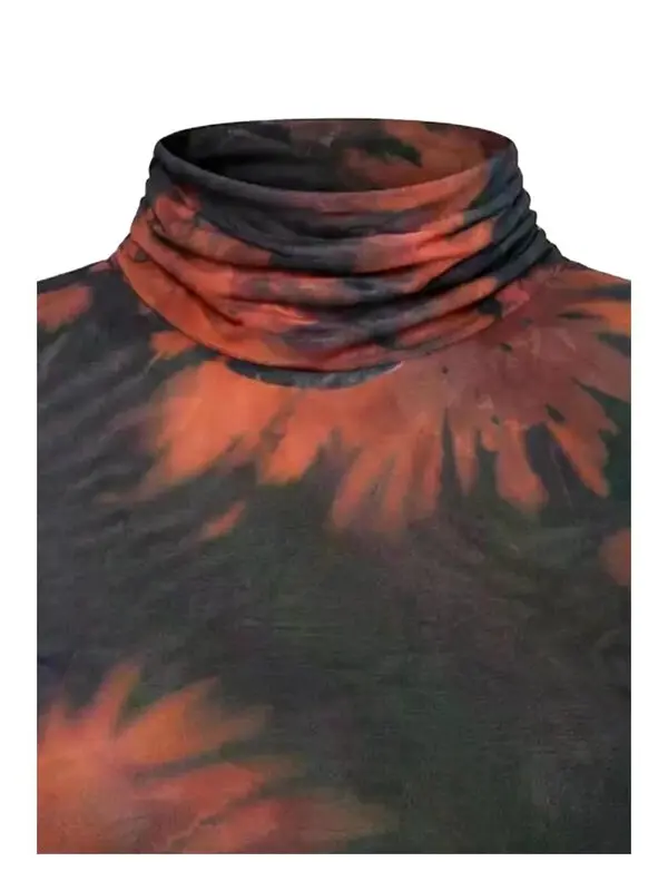 JBQ Tyla Floral-print Ruched Top - Black