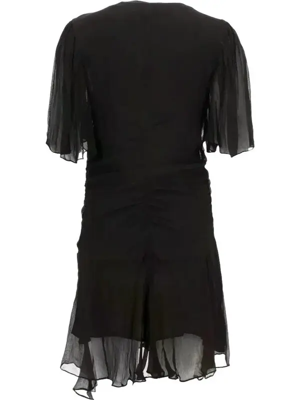 MARANT ETOILE Ruched Asymmetric Dress - Black