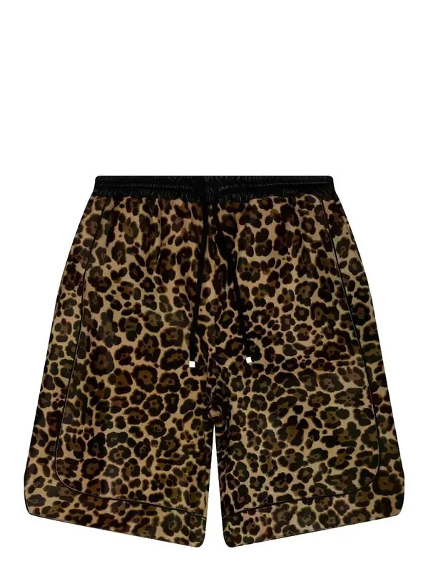 NAHMIAS Leopard-print Drawstring Shorts - Brown