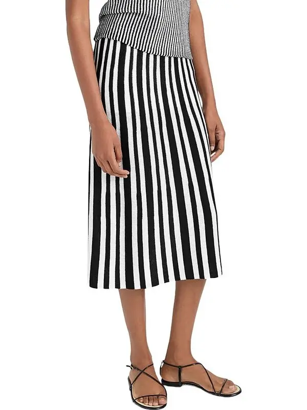 Proenza Schouler White Label Isley Rib Skirt - Black/off White