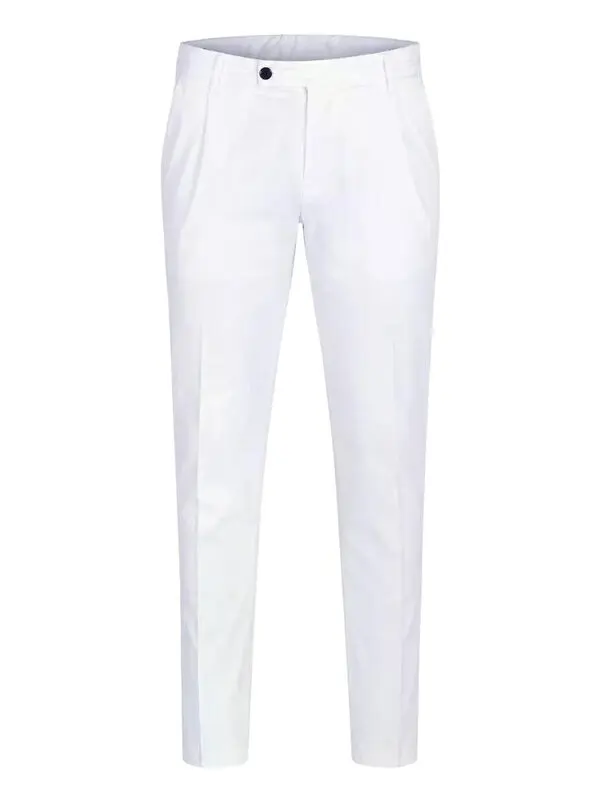 Eleventy Slim-fit Pleated Trousers - White
