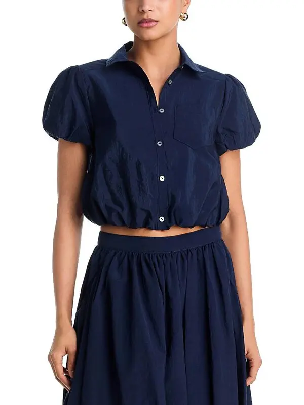 Cinq À Sept Allinae Cropped Shirt - Navy