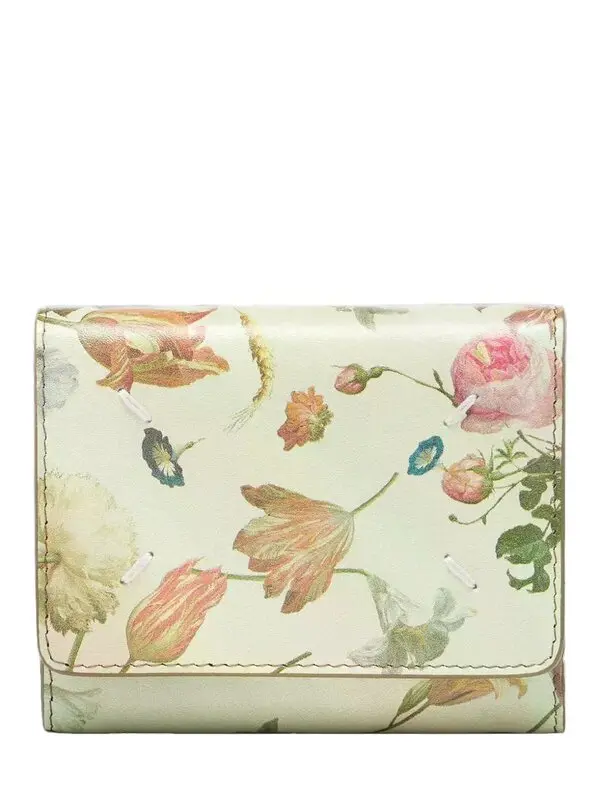 MAISON MARGIELA Floral Print Leather Mini Bag - Neutrals