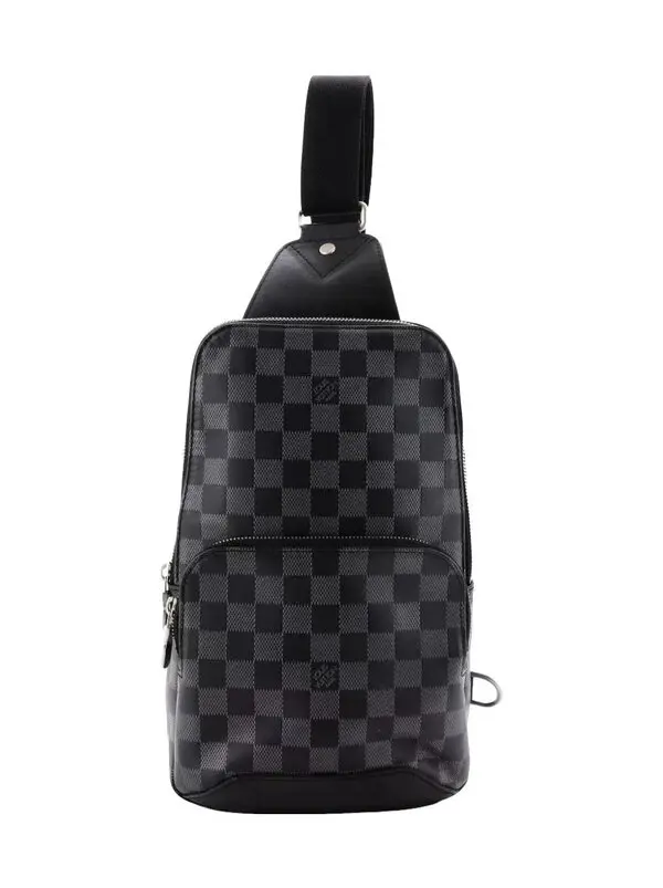 LOUIS VUITTON Avenue Sling Bag Damier Infini Leather Shoulder Bag - Black