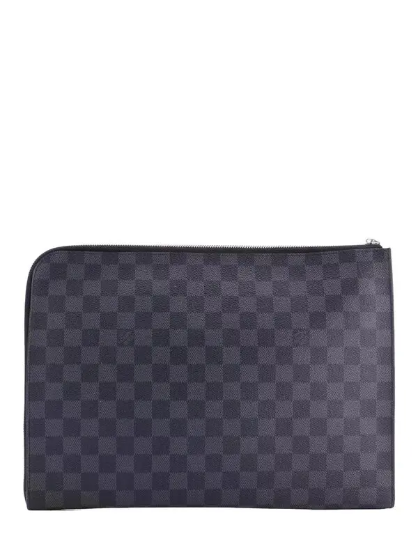 LOUIS VUITTON Damier Graphite Pochette Jour Gm Clutch Bag - Black