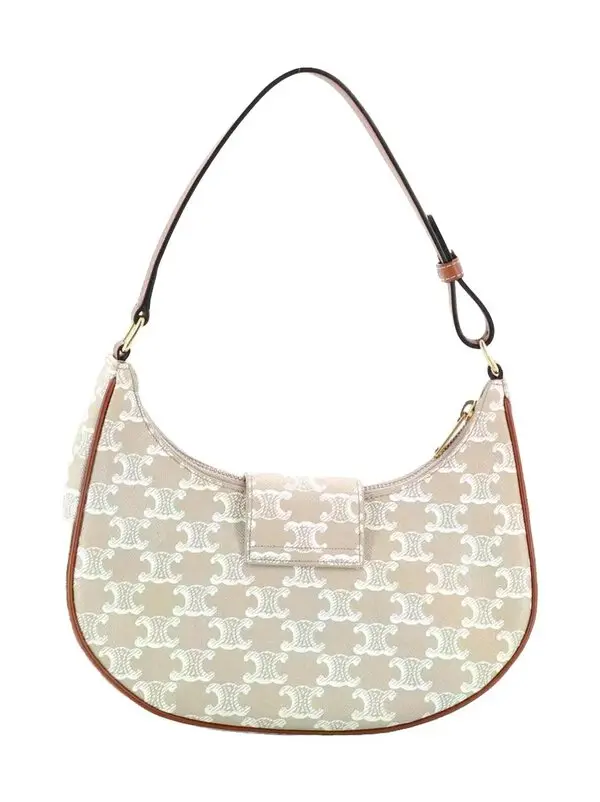 Celine Ava Triomphe Bag In Coated Canvas - Brown