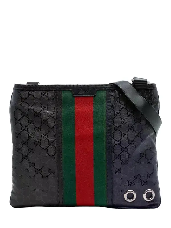 Gucci Gg Imprime Web Messenger Bag - Black
