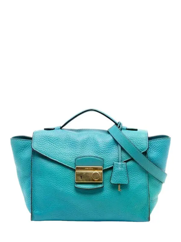 Prada Vitello Daino Satchel - Blue