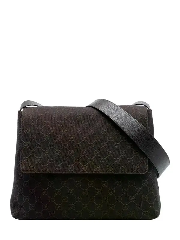 Gucci Gg Denim Messenger Bag - Brown
