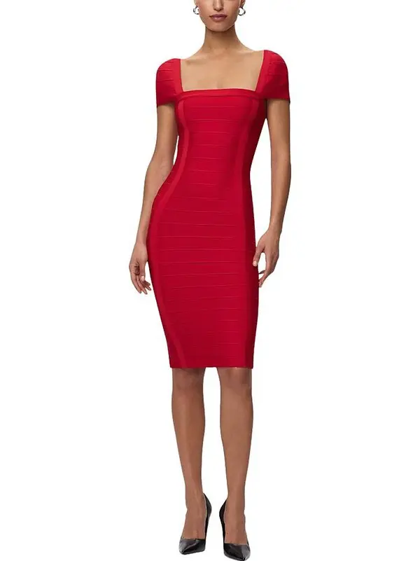 Herve Leger The Premiere Bandage Dress - Chili