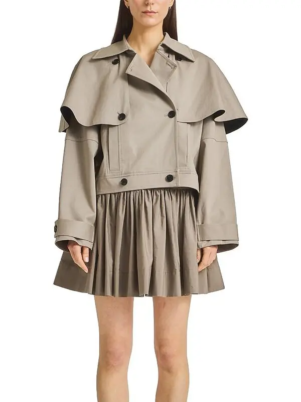 SAINT ART Berkley Cropped Trench - Cobblestone