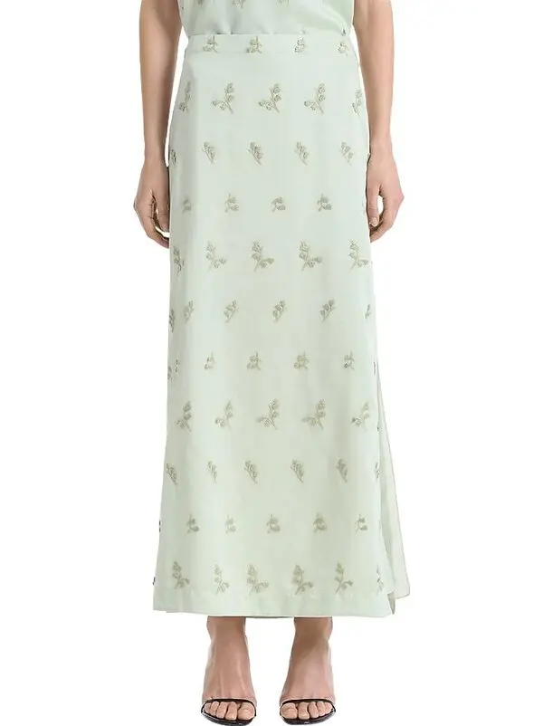 Altuzarra Maxi Skirt With Embroidered Detail - Frosted Tea