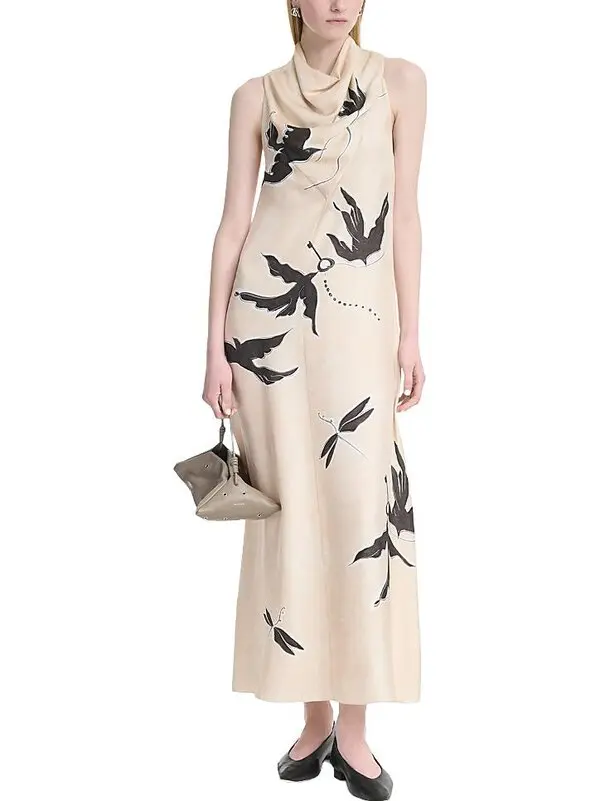 Altuzarra Lucie Silk Maxi Dress - Tapioca Bird