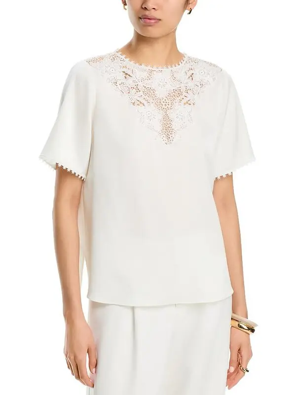 Kobi Halperin Frankie Lace Detail Blouse - Ivory